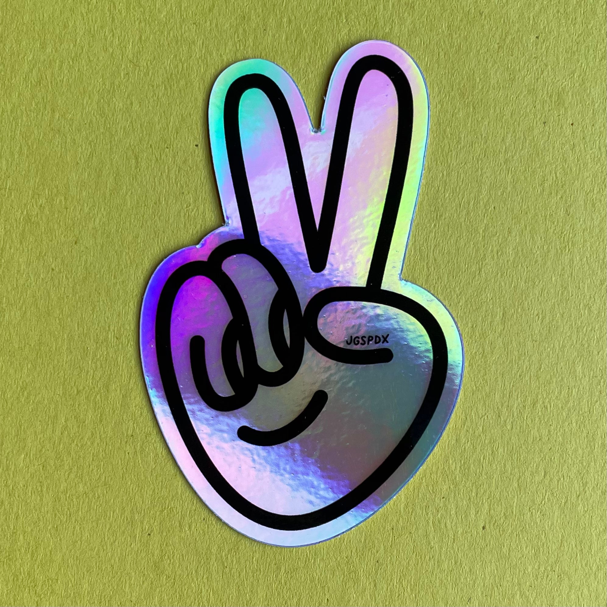 Holographic Peace Face Sticker – Jason Sturgill